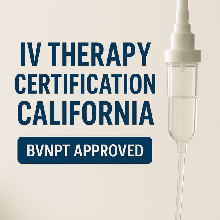 Trusted IV Therapy Certification California 2025 | BNVPT Approved